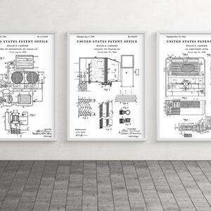 HVAC Tech Gift: Air Conditioner Patent Poster, Vintage Home Decor, Air ...