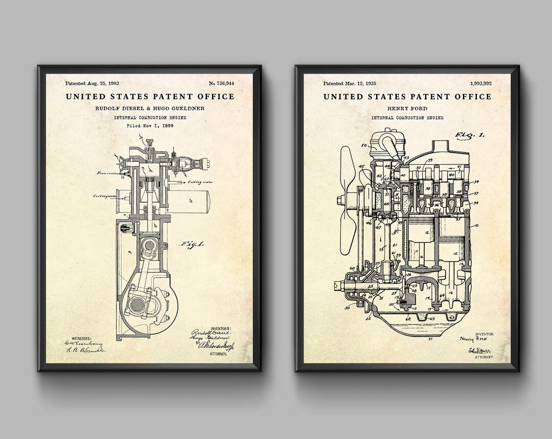 Engineering Wall Art Internal Combustion Engine Patent Art - Etsy