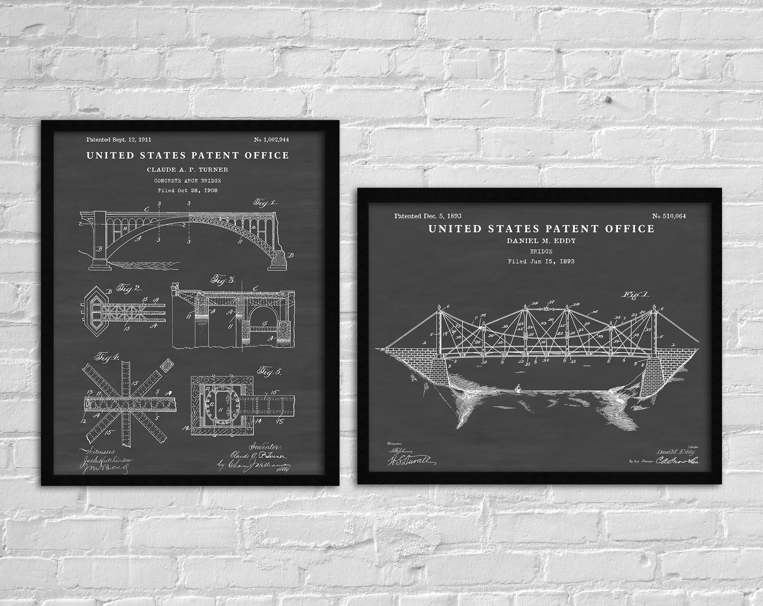 Bridge Patent Wall Art, Blueprint Poster, Man Cave Decor, Gift for ...