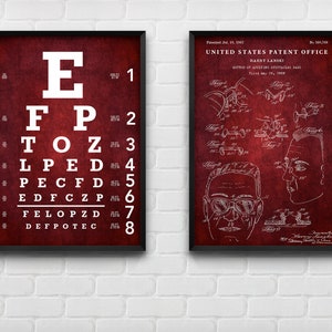 Eye Chart Poster & Optometry Patent Poster, Optician Wall Art ...
