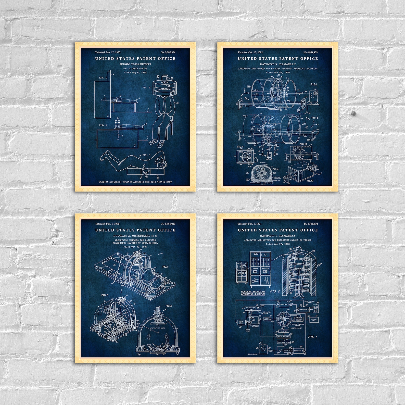 MRI Machine Patent Wall Art: Medical Research Inventions, Magnetic ...