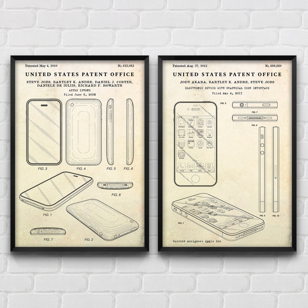 Touch Screen Cell Phone Patent Wall Art, Gadget Geeks Gift, Tech Decor ...