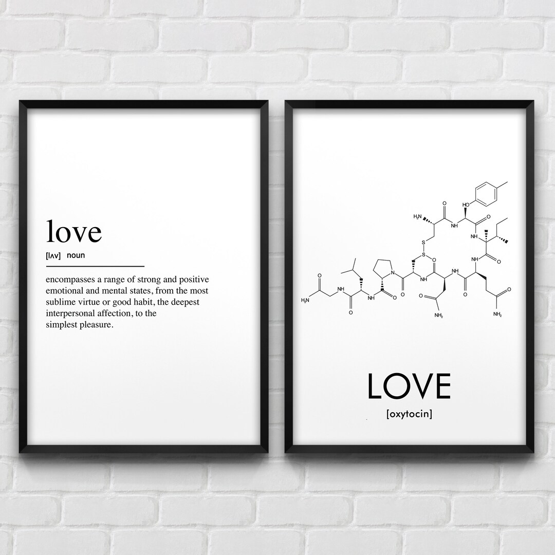 Love Definition Wall Art, Oxytocin Poster, Modern Minimalist Decor, Set ...
