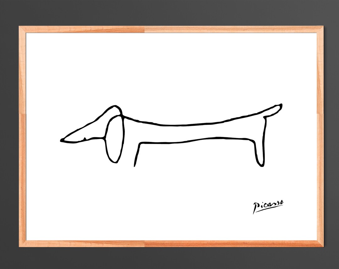 Picasso Lump Print, Dachshund Wall Art, Sausage Dog Line Art Drawing ...