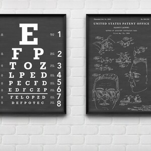 Eye Chart Poster & Optometry Patent Poster, Optician Wall Art ...