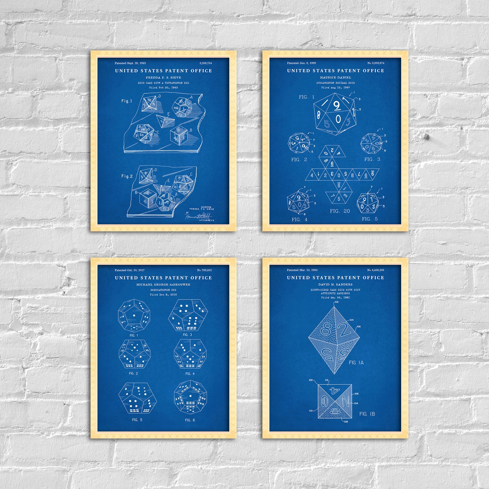 Dnd Dice Wall Decor, RPG Die Patent Art, Dungeon and Dragons Board Game ...