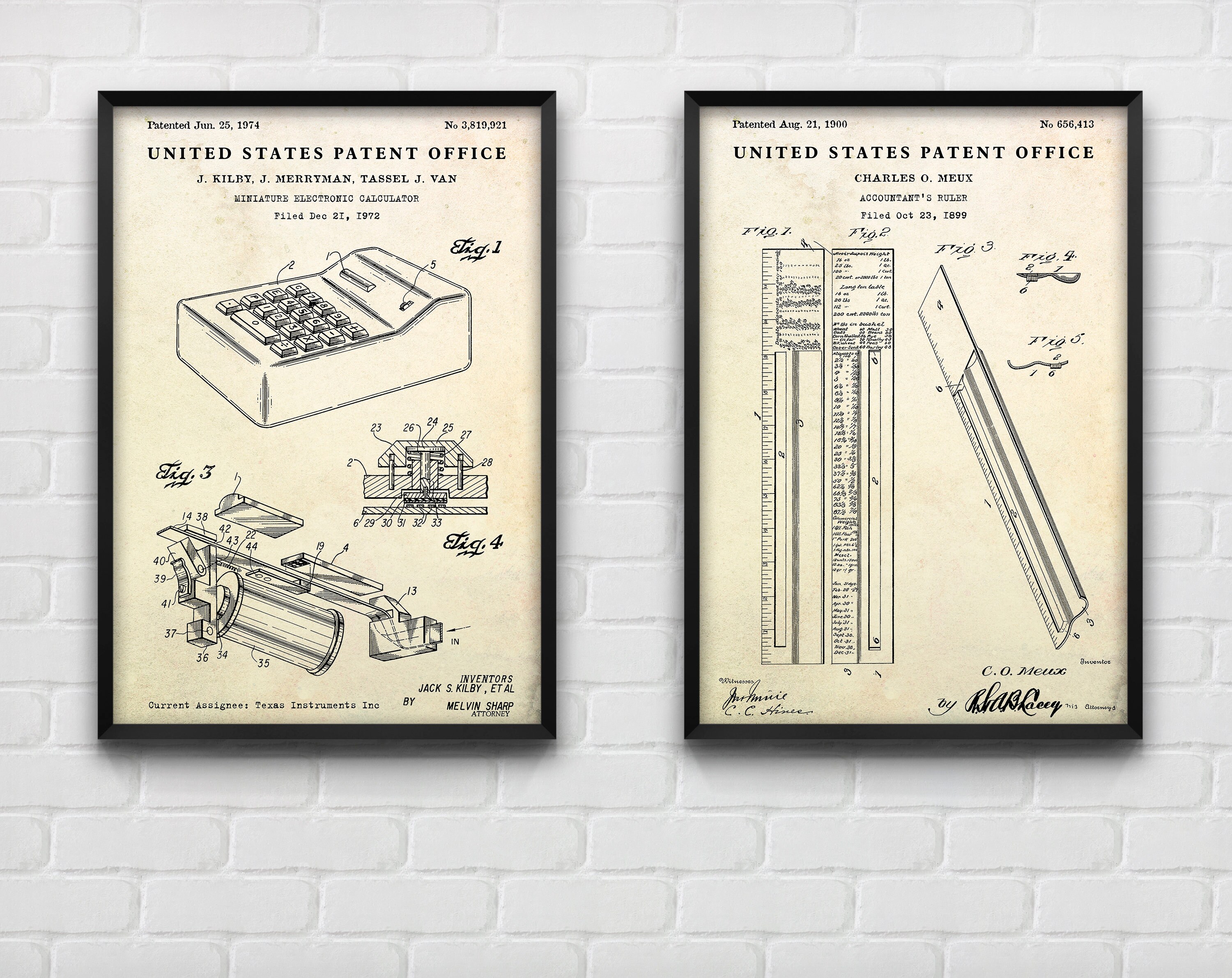 Accounting Wall Art: Calculator & Accountant's Ruler - Etsy