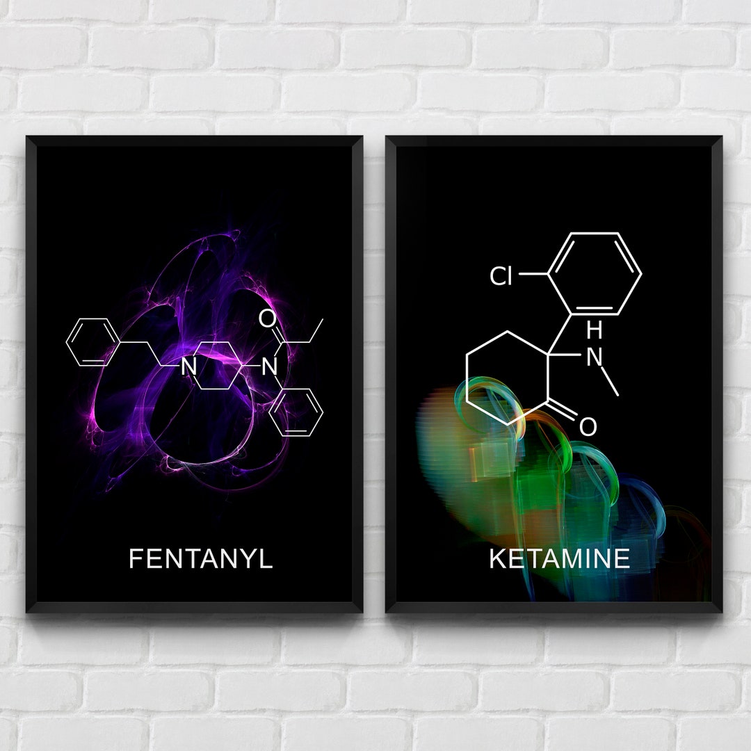Anesthesia Wall Art: Fentanyl & Ketamine Molecule Poster, Anaesthetic ...