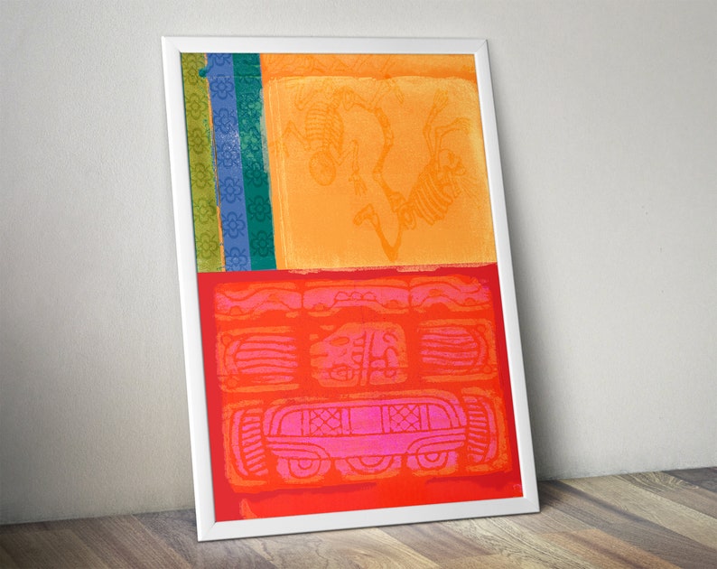 Mesoamerican Symbols, Kokopelli Aztec Collage Wall Art, Ethnic Drawings ...