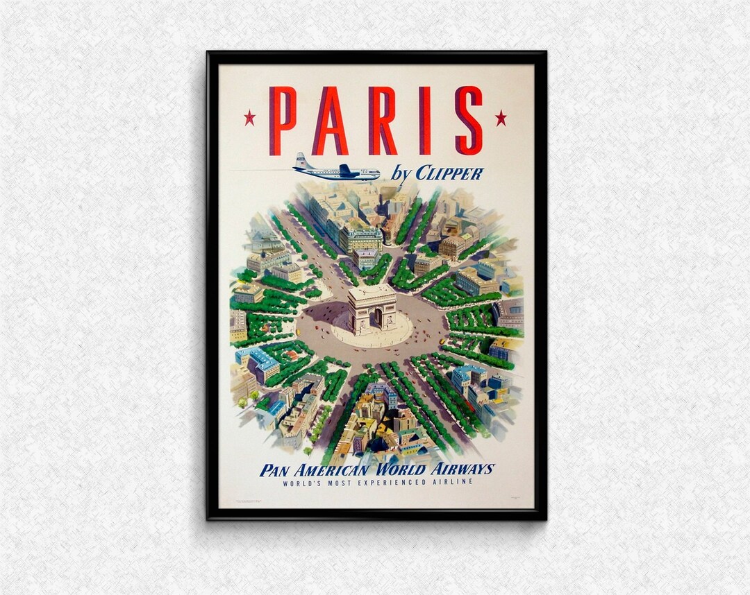 Paris Vintage Travel Poster, France Wall Art - Etsy