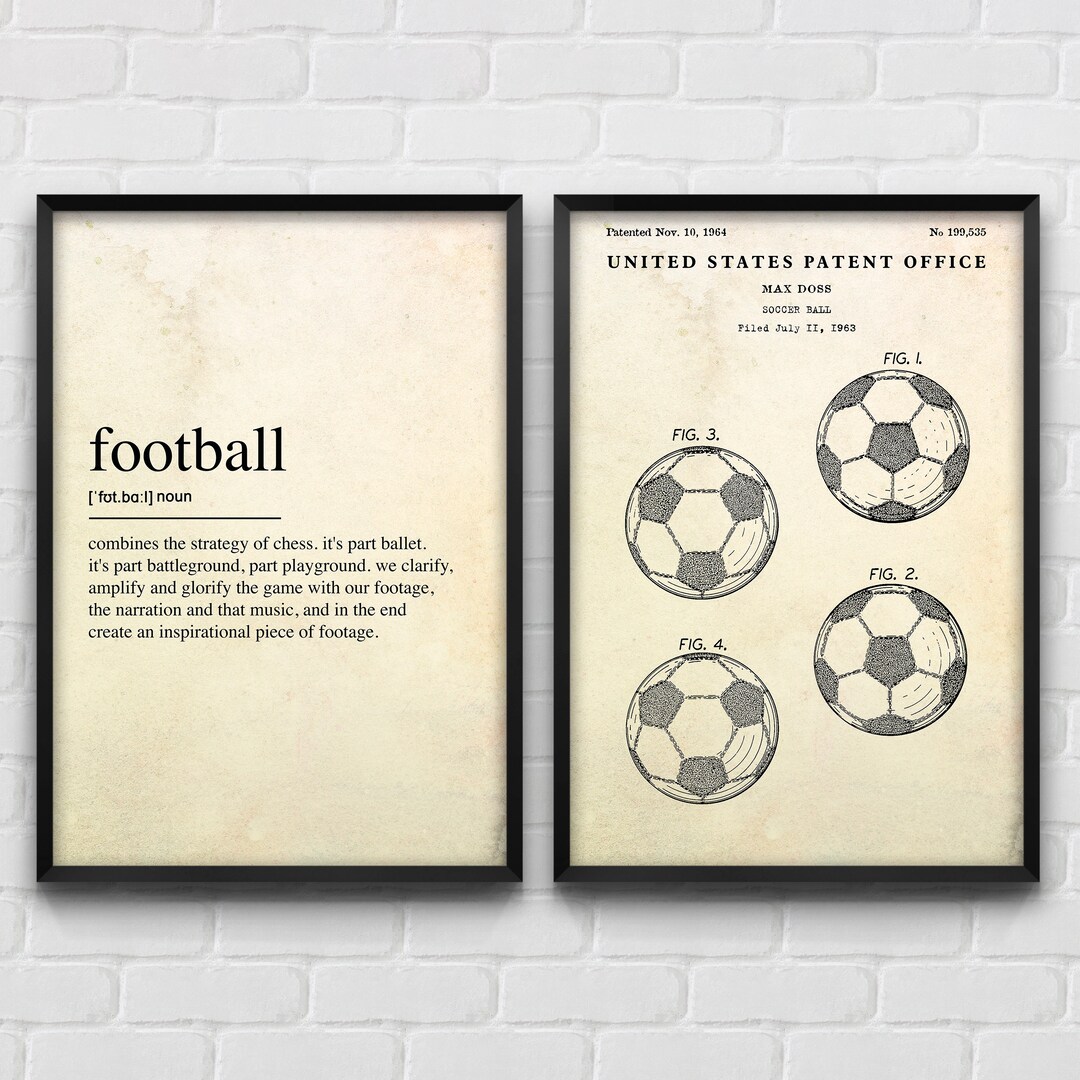 Football Definition & Soccer Ball Patent Posters, Gift for Men, Soccer ...