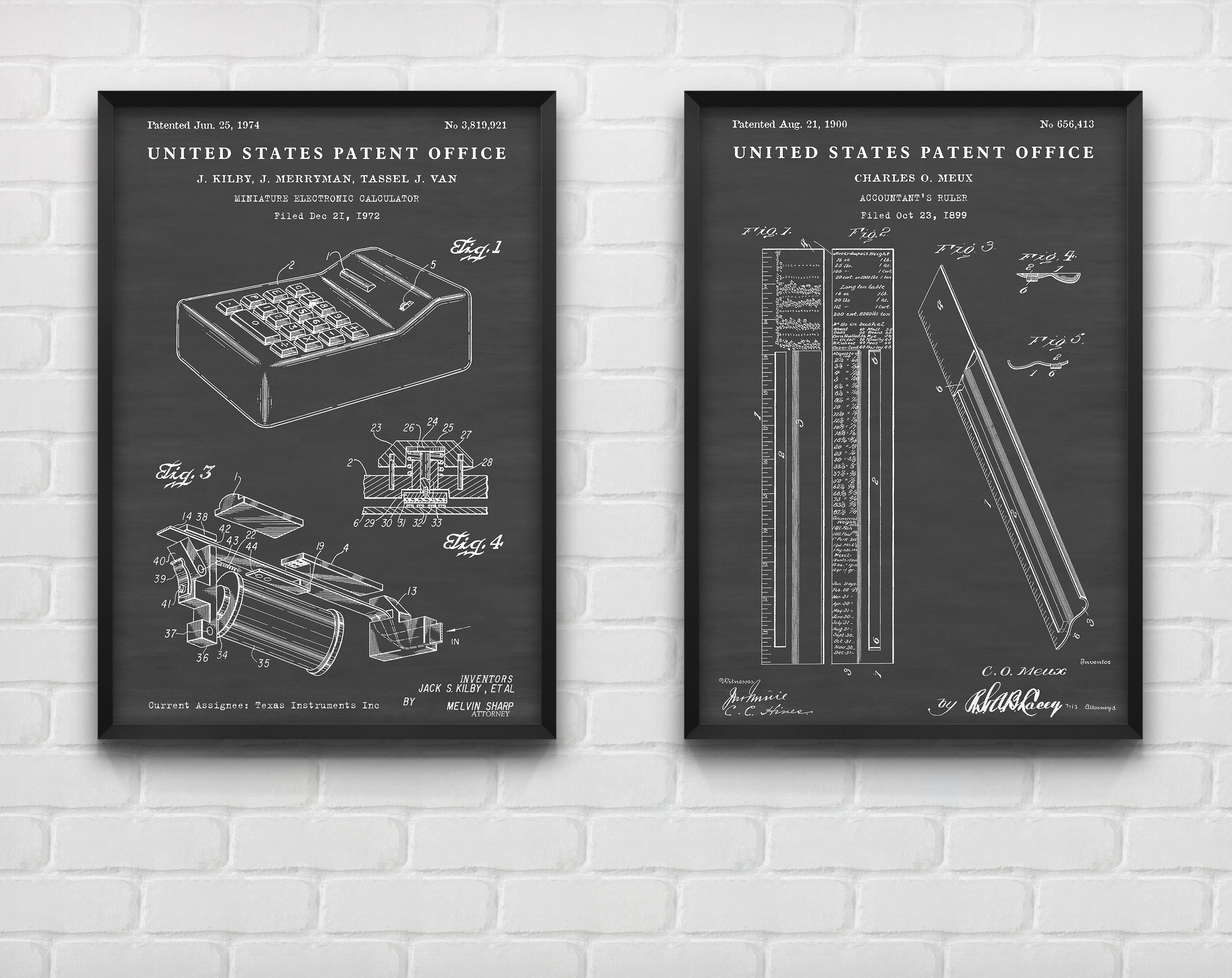 Accounting Wall Art: Calculator & Accountant's Ruler Patent Posters ...