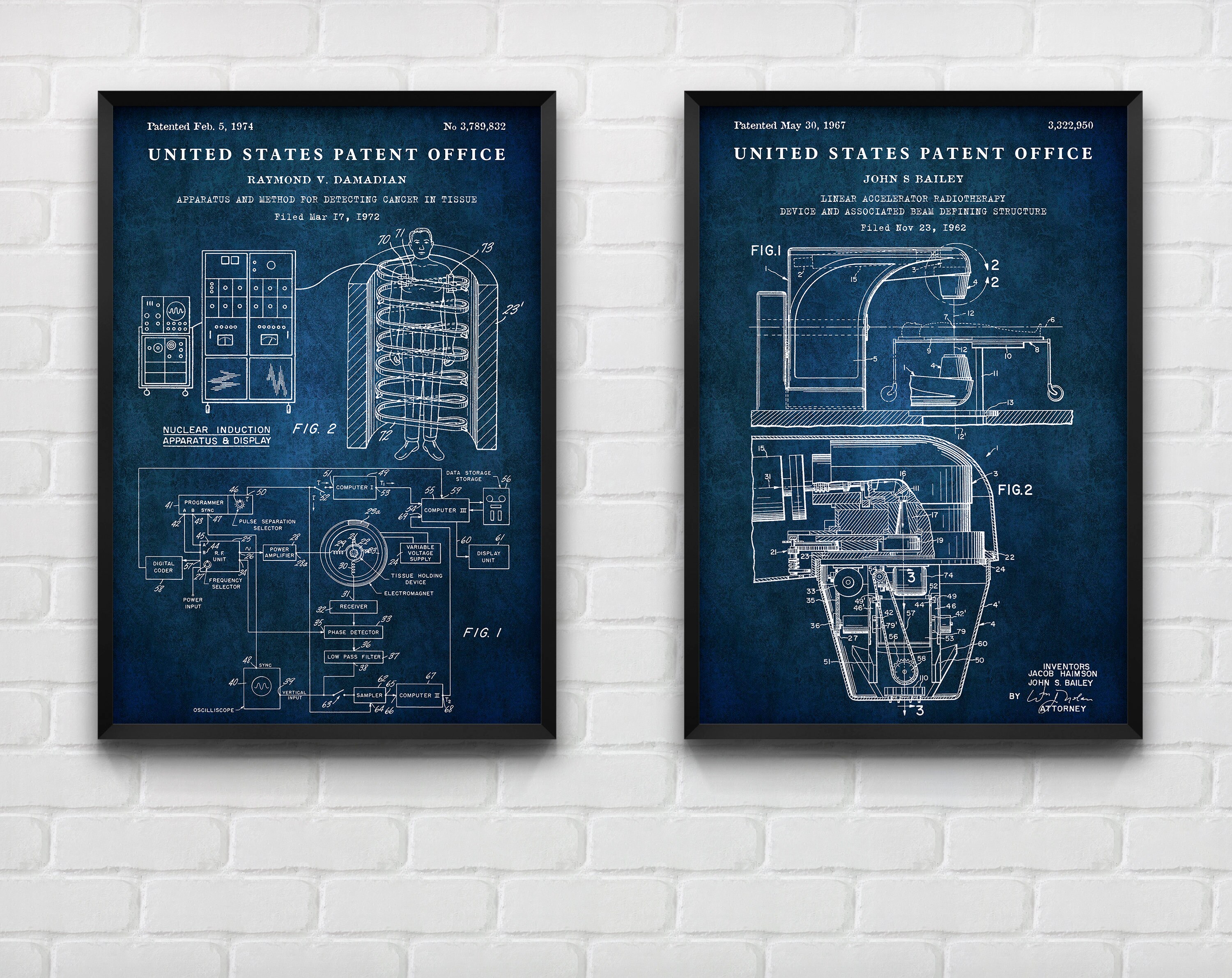 Cancer Detection & Therapy: MRI Machine, LINAC Patent Posters ...