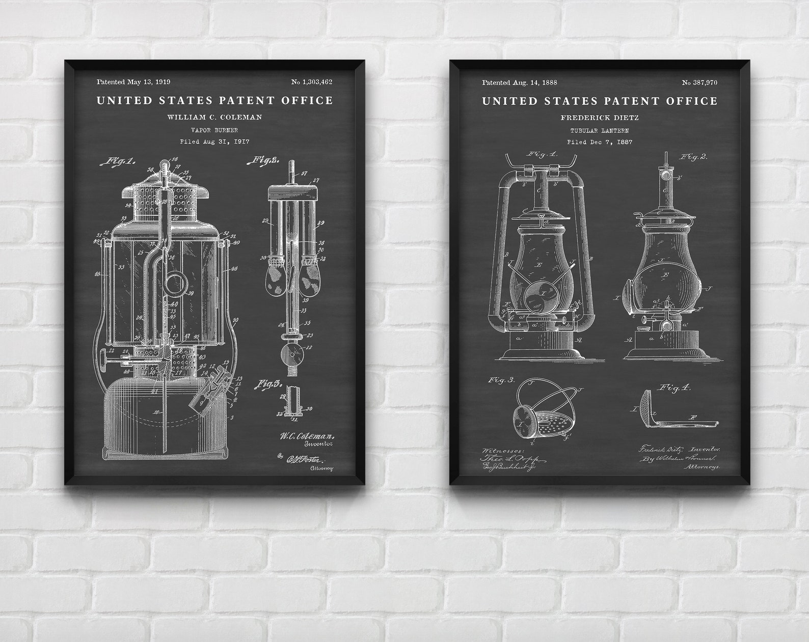 Lantern Patent Posters, Inventions Blueprint, Rustic Wall Art ...