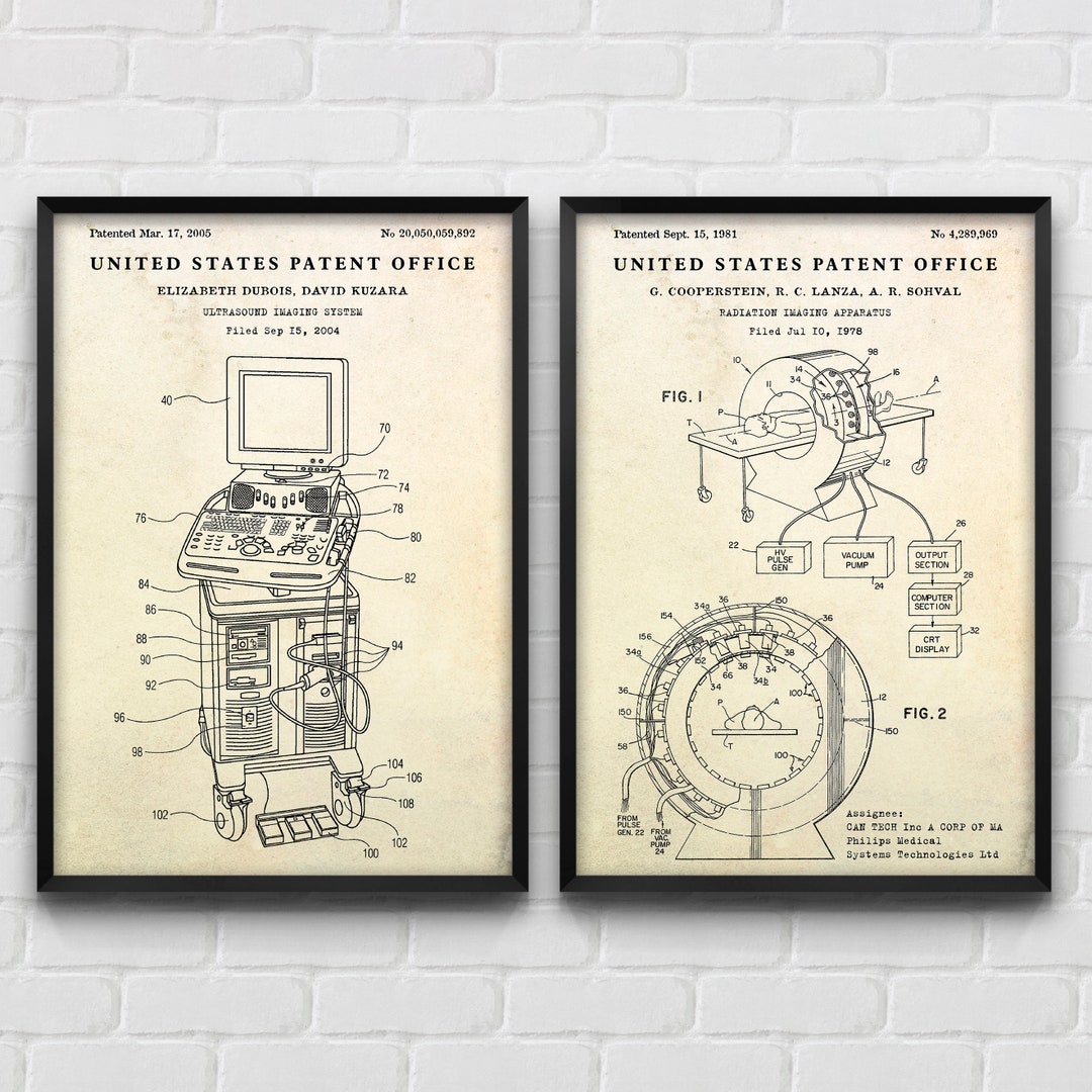 Ultrasound & CT Scan Machine Patent Wall Art, Medical Imaging ...