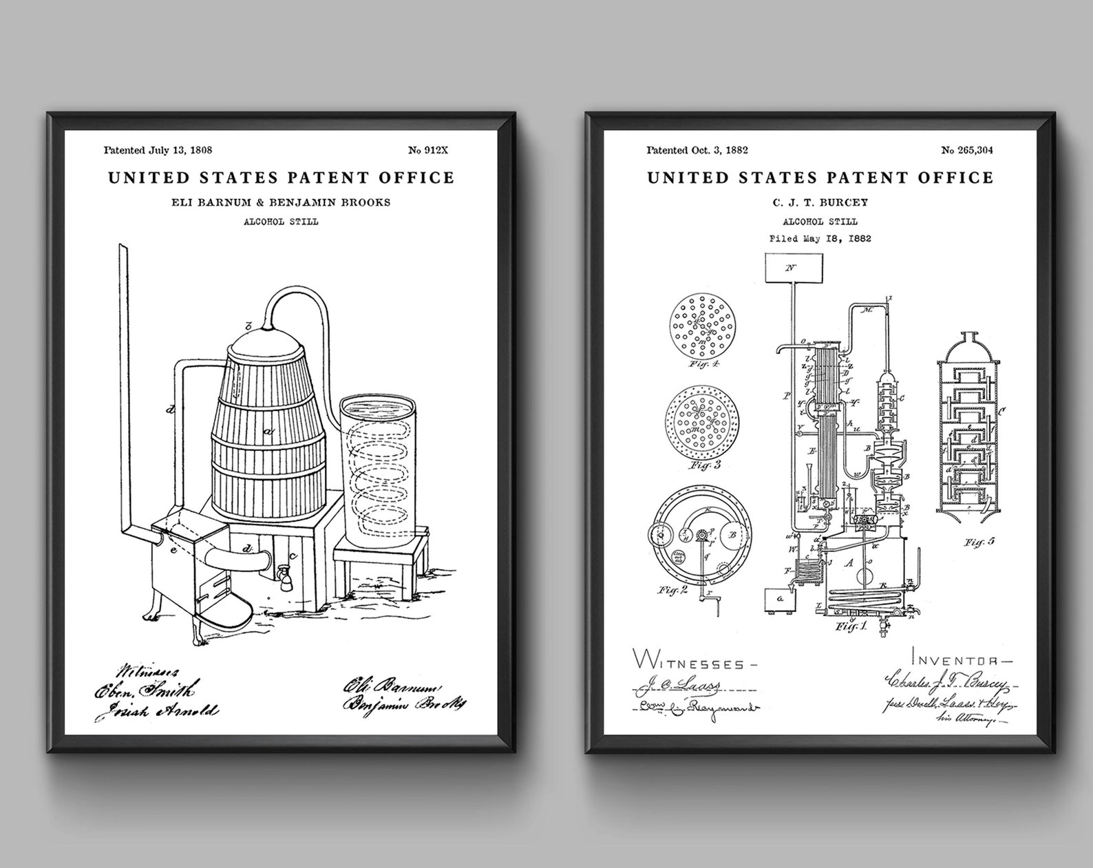 Whiskey Still Patent Wall Art, Alcohol Inventions Blueprint Poster ...