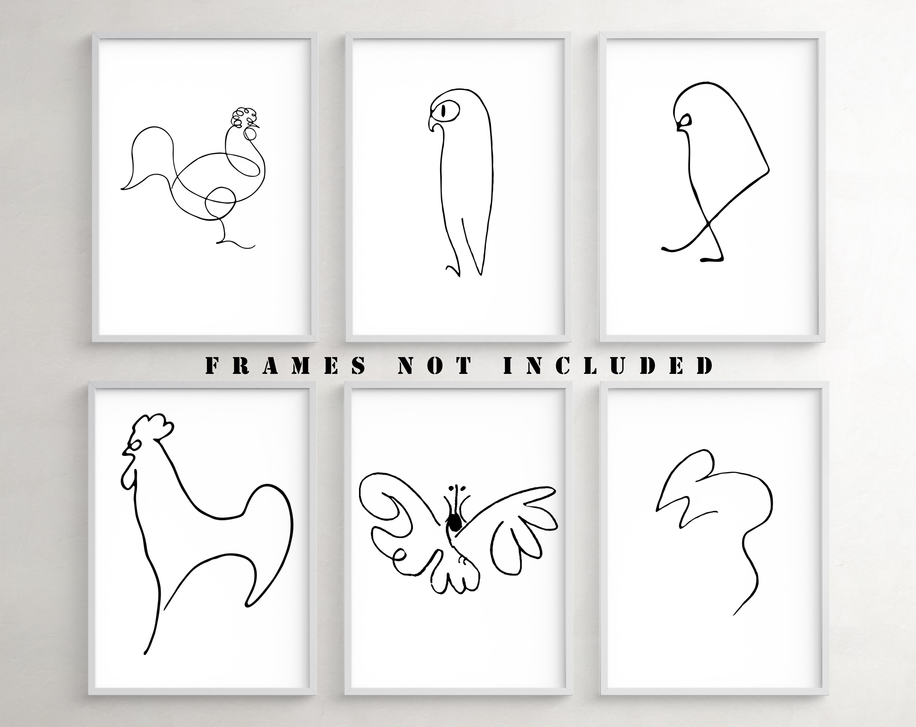 Line Art Drawings Of Animals