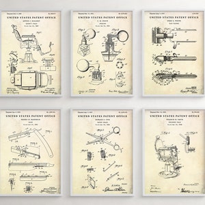 Hairdressing Inventions, Barber Patent Wall Art, Blueprint Poster ...