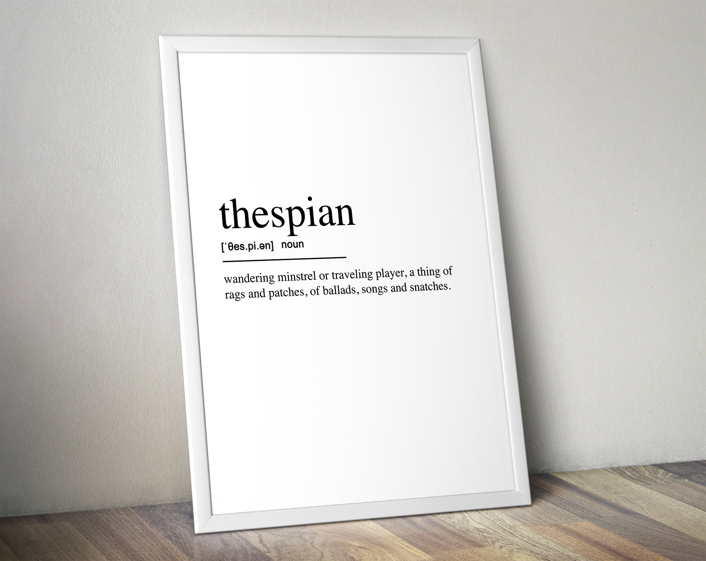 Theater & Thespian Definition Wall Art Theatrical Romantic - Etsy