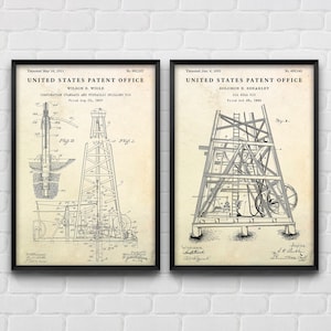 Oil Well Rig Patent Wall Art, Petroleum Drilling Rig Inventions, Oil ...