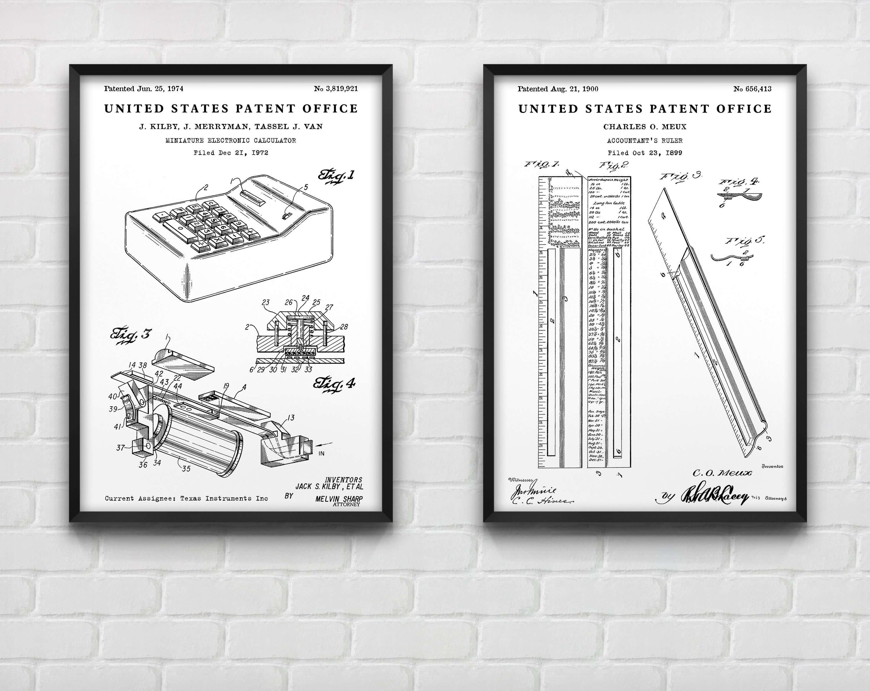 Accounting Wall Art: Calculator & Accountant's Ruler Patent Posters ...