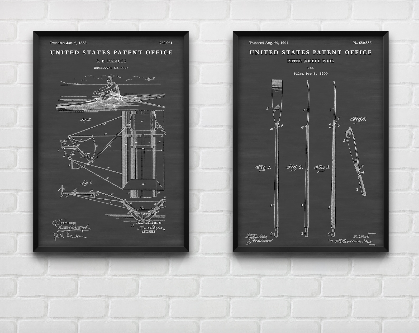 Outrigger Oarlock & Oar Patent Art, Rowboat Inventions, Paddle ...