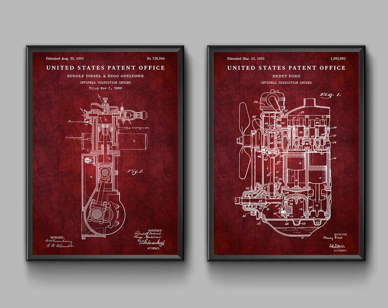 Engineering Wall Art Internal Combustion Engine Patent Art - Etsy