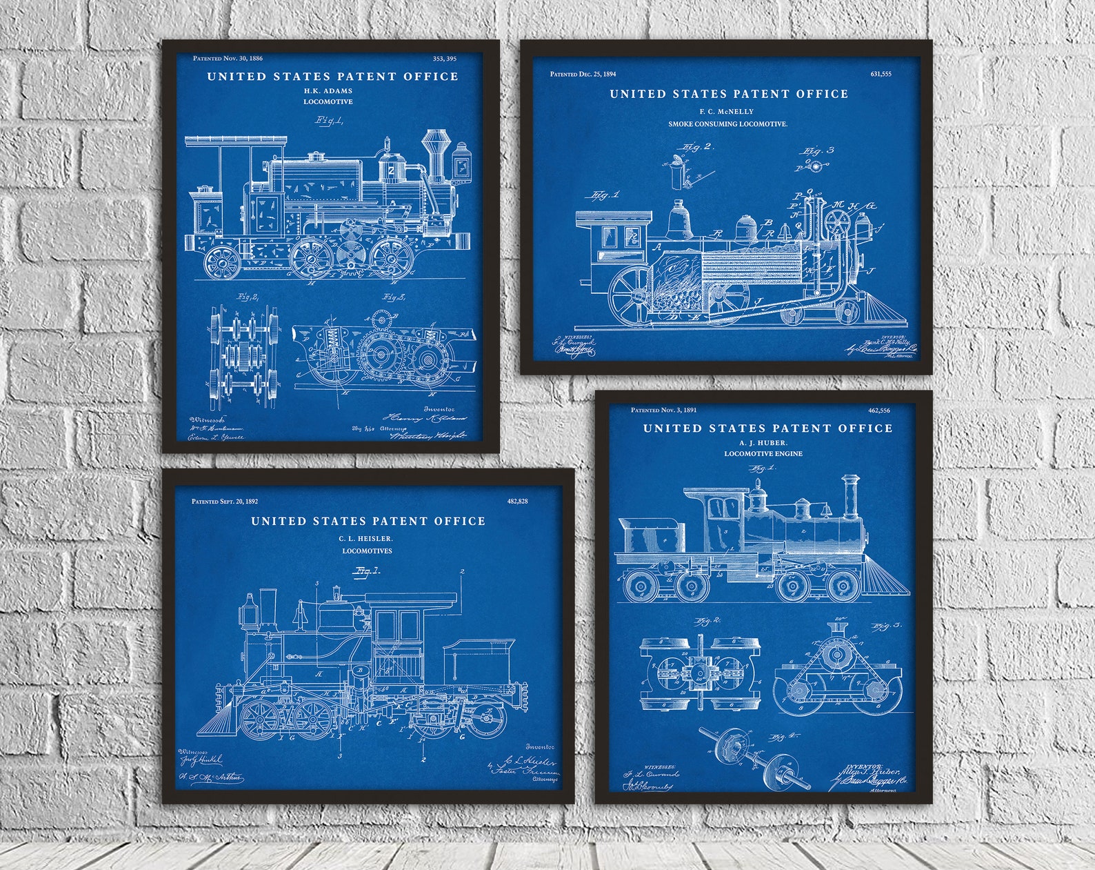 Locomotive Wall Art Steam Train Blueprint Poster Steampunk - Etsy