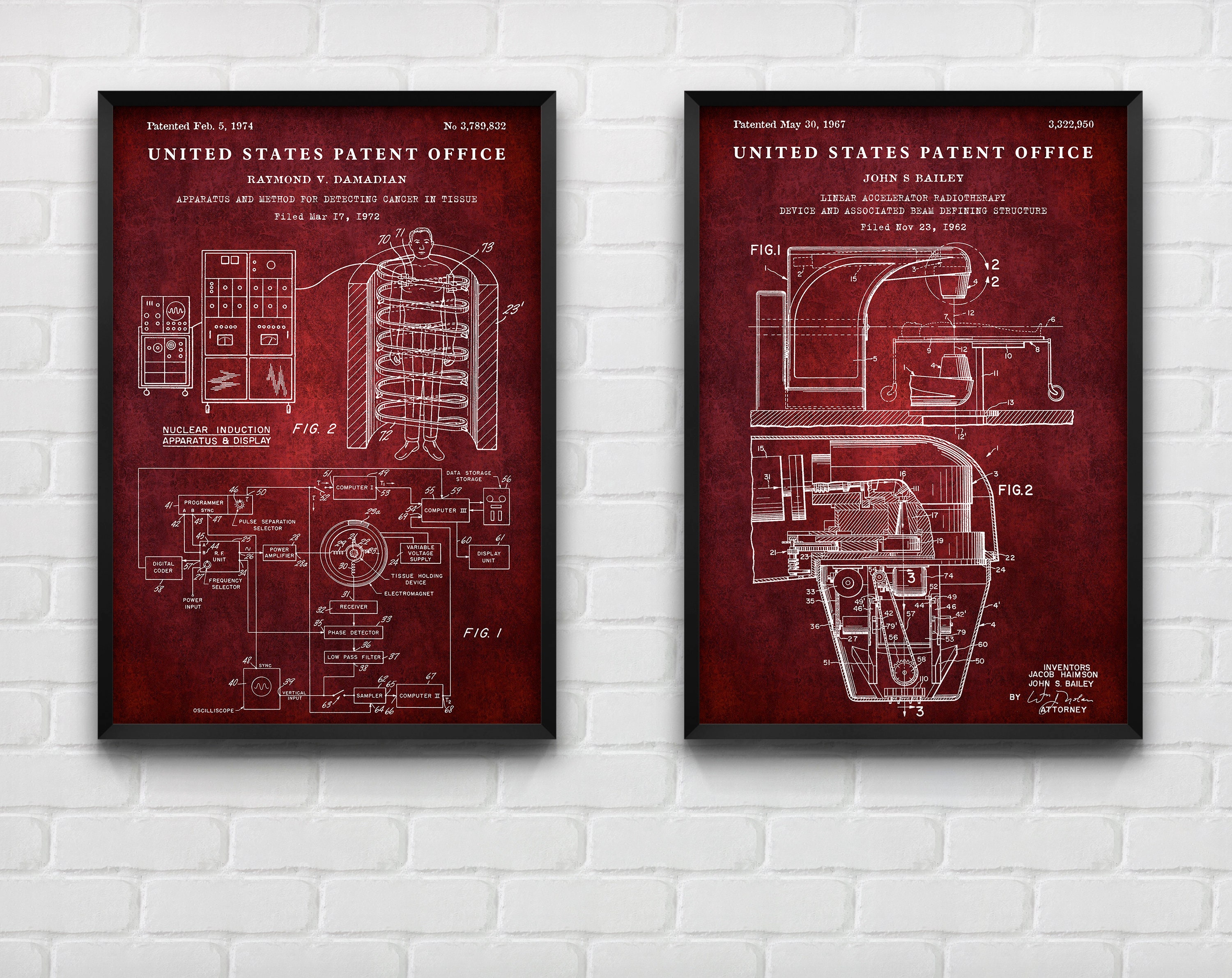 Cancer Detection & Therapy: MRI Machine, LINAC Patent Posters ...