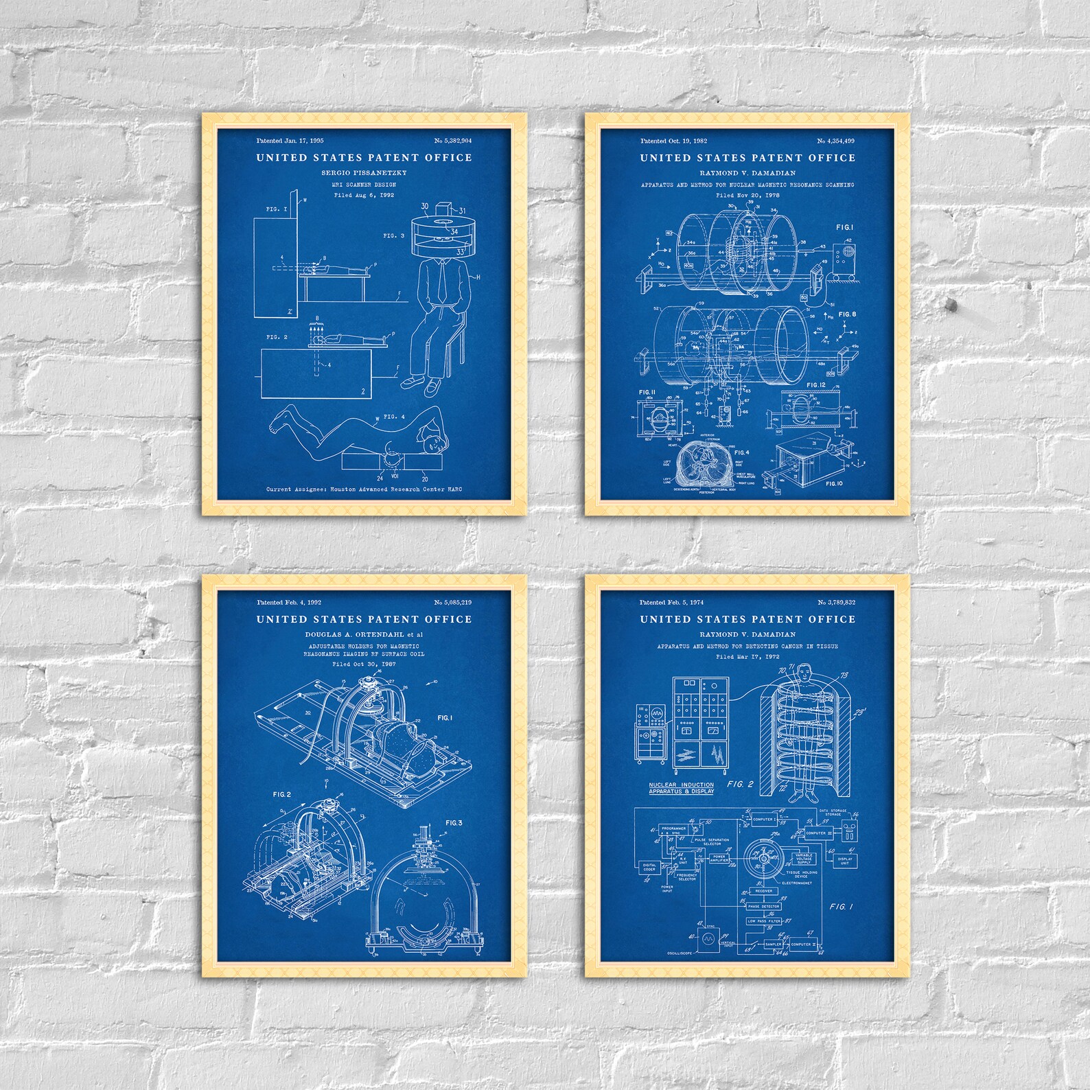 MRI Machine Patent Wall Art: Medical Research Inventions, Magnetic ...