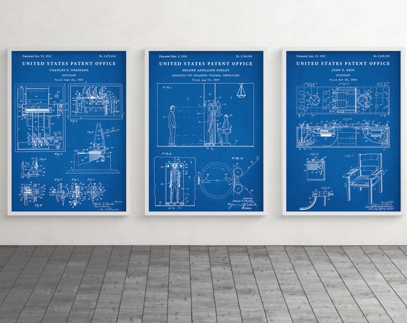Polygraph Evolution Patent Wall Art, Criminologist Gift, Forensic ...