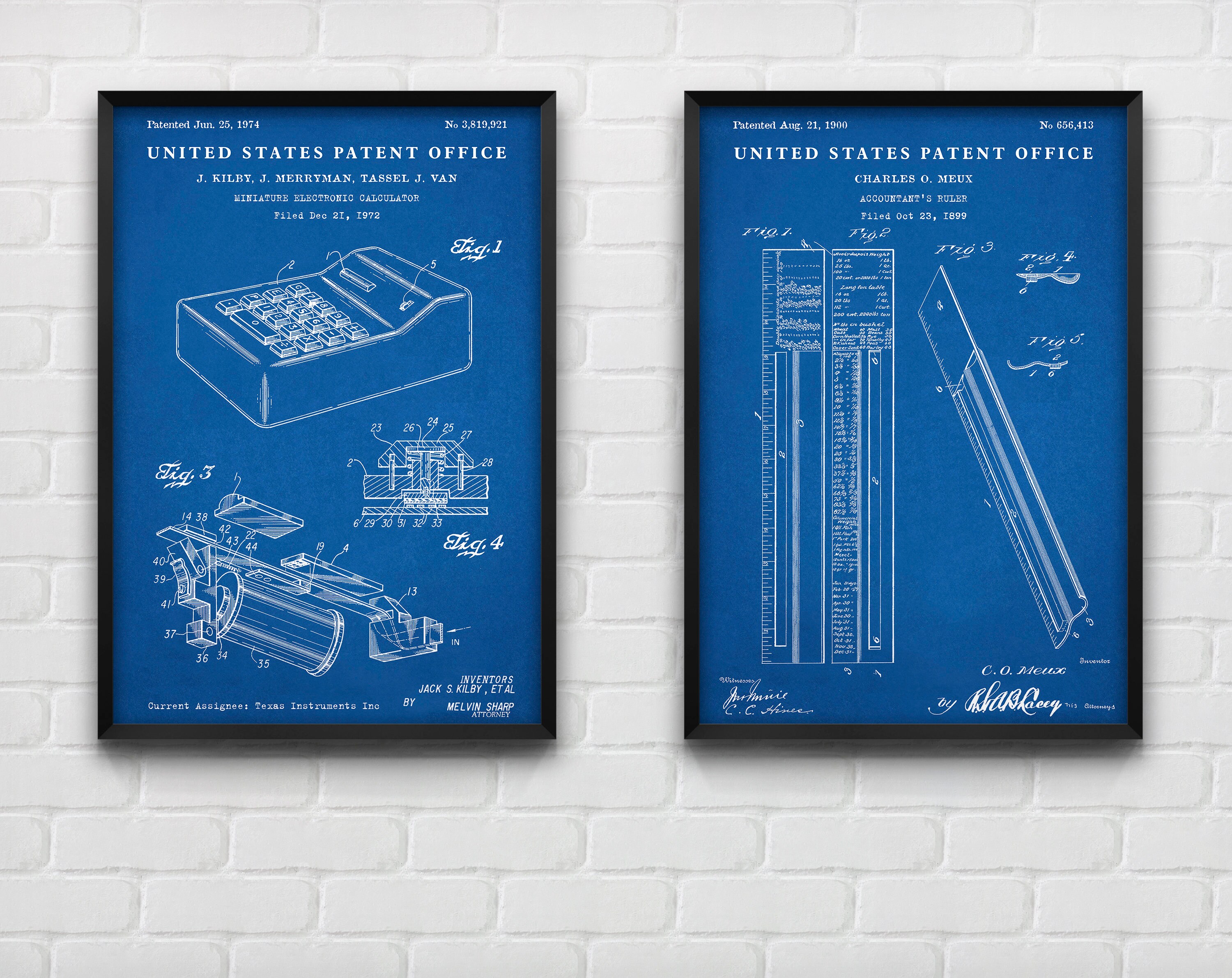 Accounting Wall Art: Calculator & Accountant's Ruler Patent Posters ...