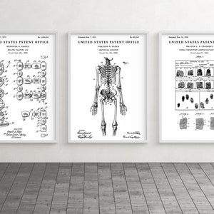 Forensic Science Decor: DNA, Skeleton & Fingerprints Patent Art ...