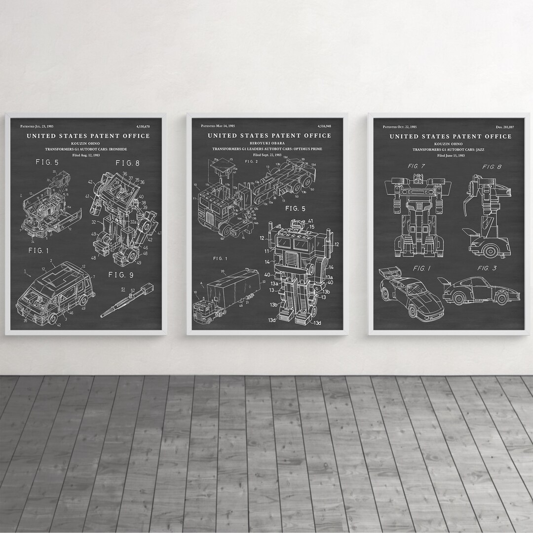 Autobots Patent Wall Art, Boys Room Decor, Sci-fi Inventions Blueprint ...