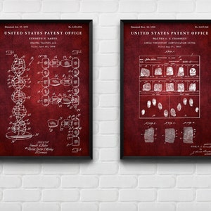 Forensic Science Wall Art: DNA RNA & Fingerprints Patent Print, Police ...