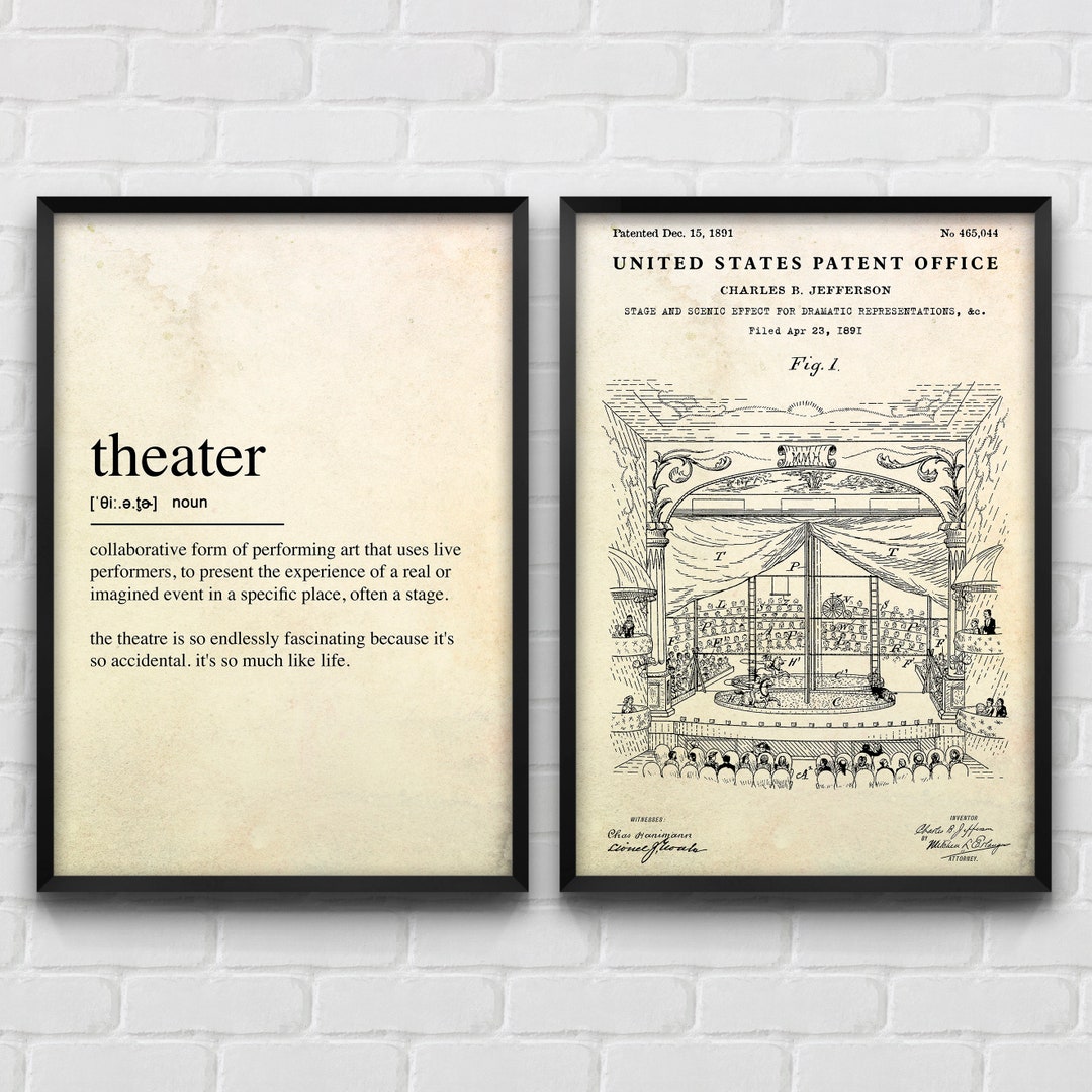 Theater Definition & Theater Stage Patent Wall Art, Theatrical Romantic ...