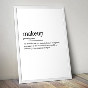 Fashion and Makeup Definition Wall Art, Posters for Girls Room, Modern ...