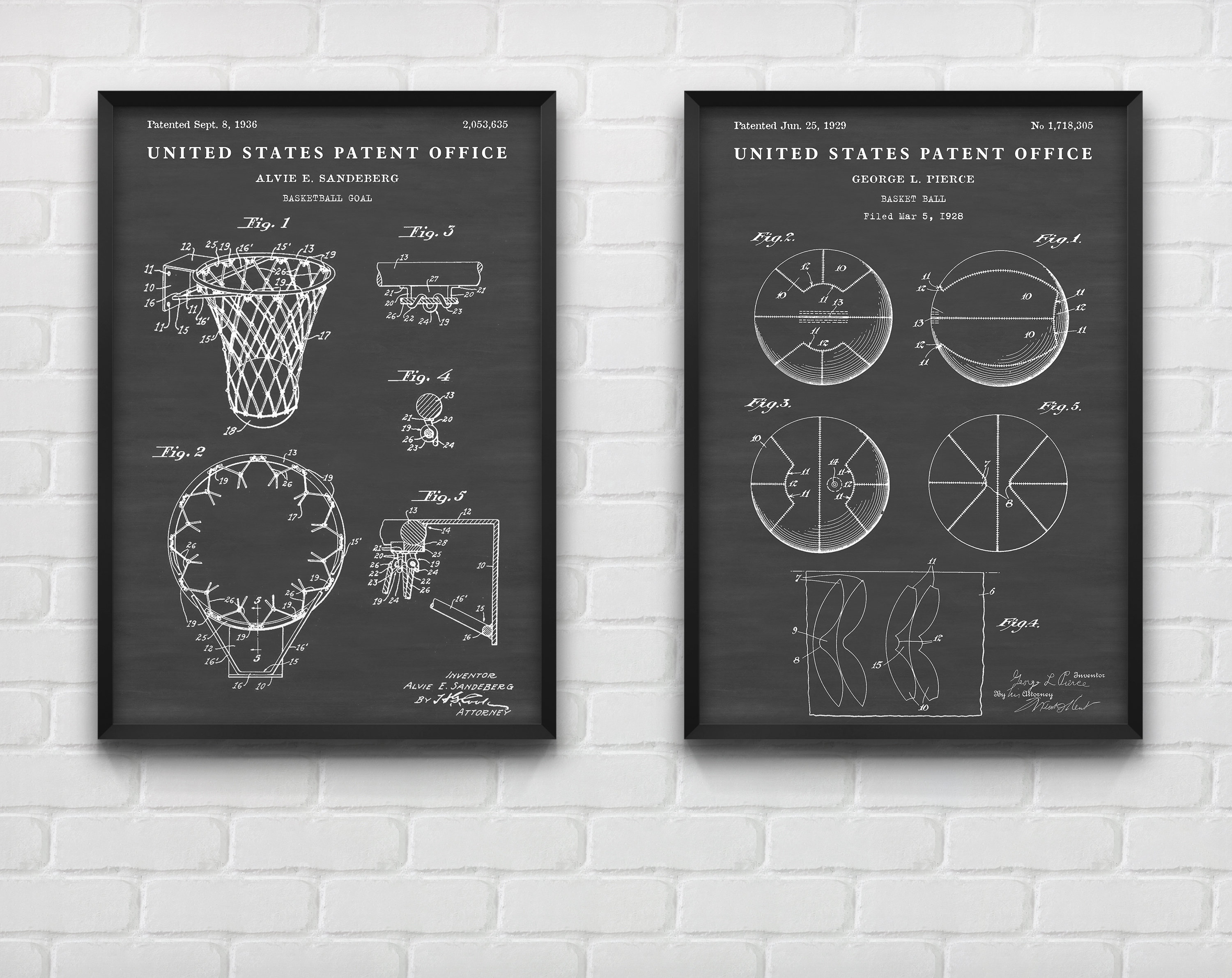 Basketball Patent Wall Art, Ball Games Inventions Blueprint Poster ...