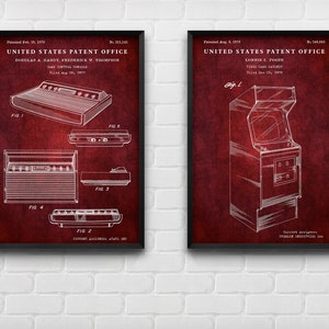 2600 Video Game Console, Arcade Machine Vintage Patent Wall Art. Coin ...
