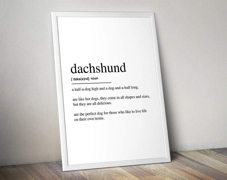 Dachshund Definition Wall Art, Picasso Lump Drawing Posters, Dachshund ...