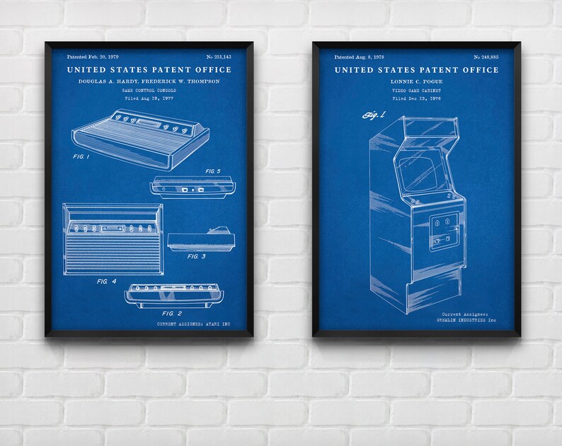 2600 Video Game Console, Arcade Machine Vintage Patent Wall Art. Coin ...