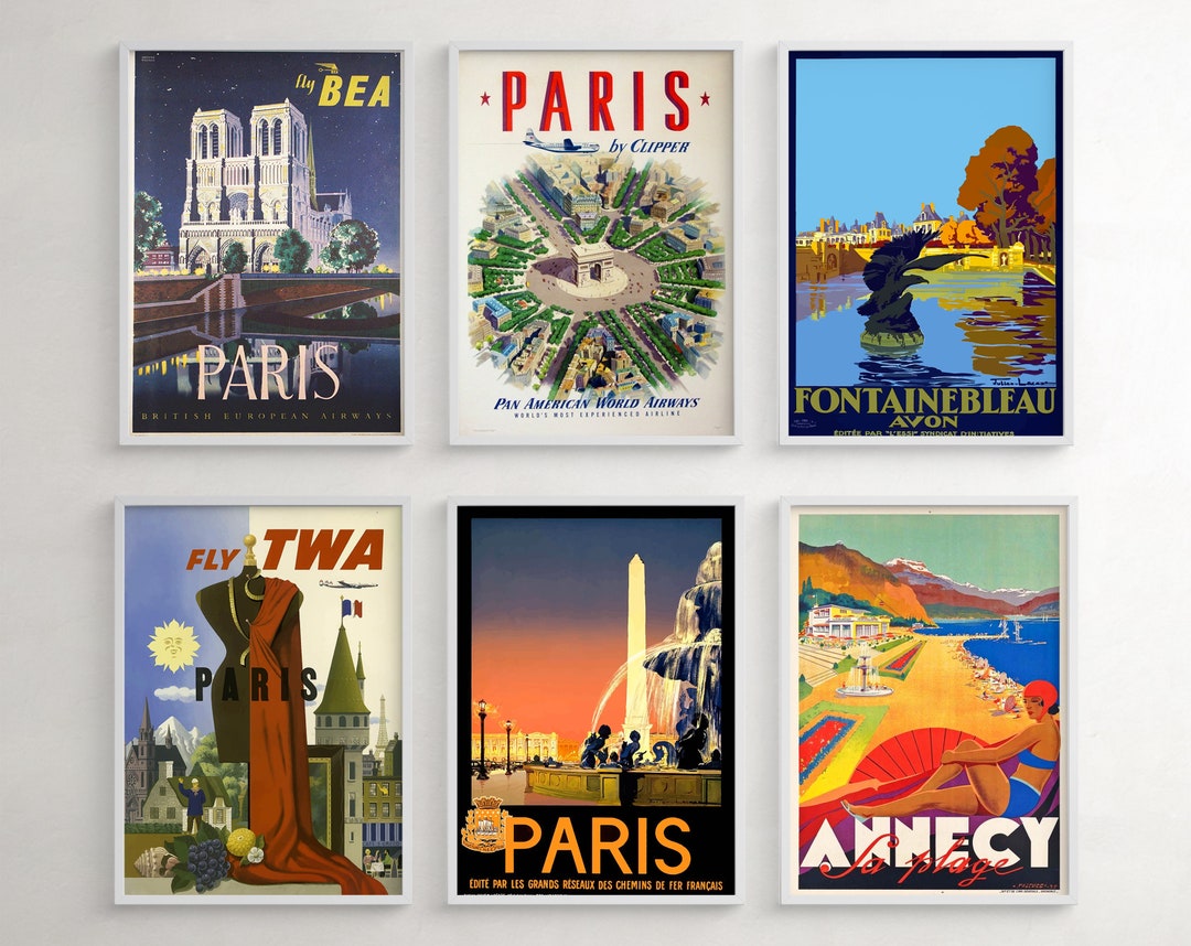 France Wall Art, Vintage Travel Posters, French Retro Decor, Paris ...