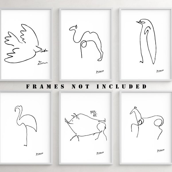 Picasso Animal Line Drawings - Etsy