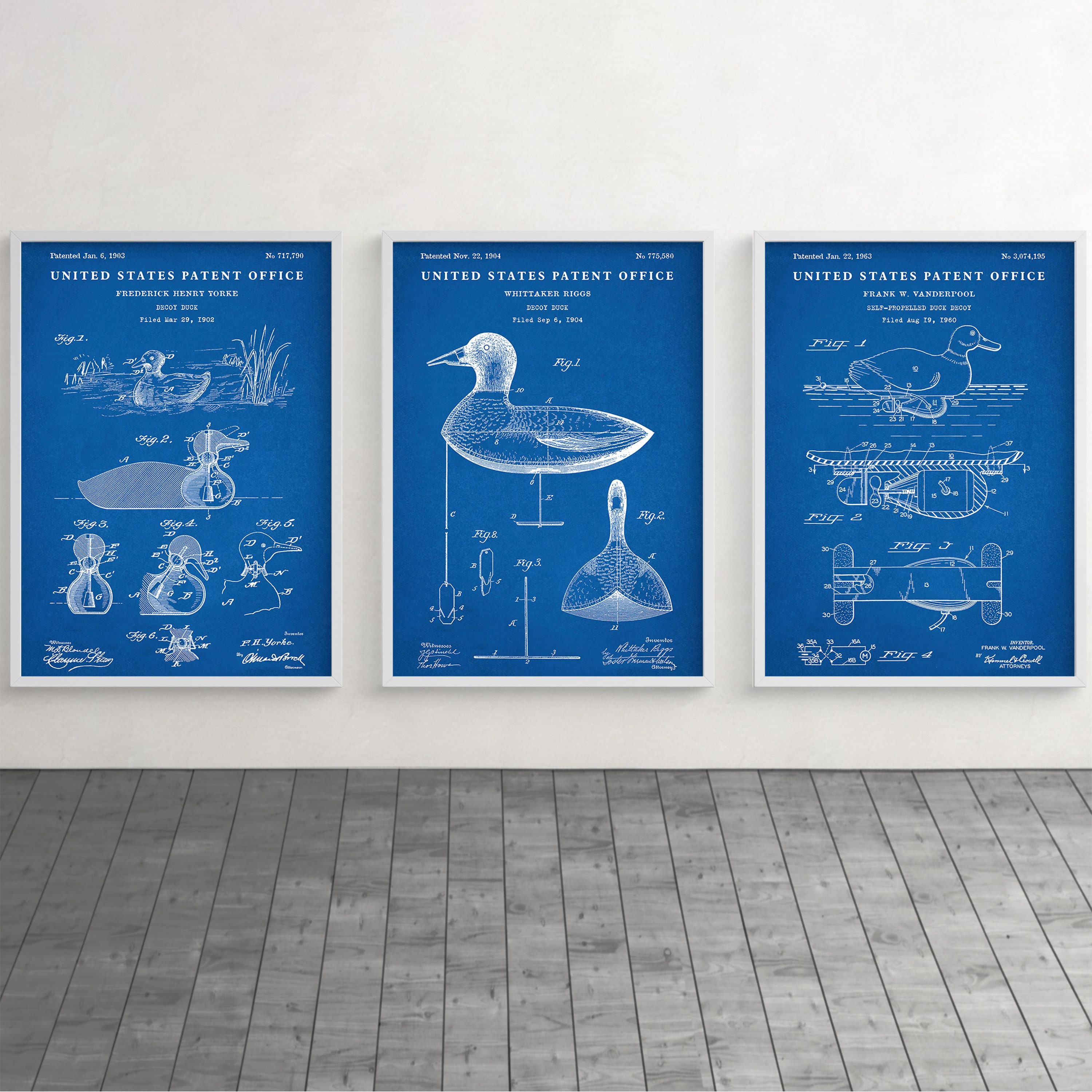 Duck Decoy Patent Wall Art, Duck Hunting Inventions, Blueprint Poster ...