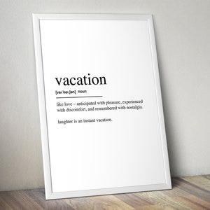 Adventure & Vacation Definition Wall Art, Quotes Poster, Modern ...