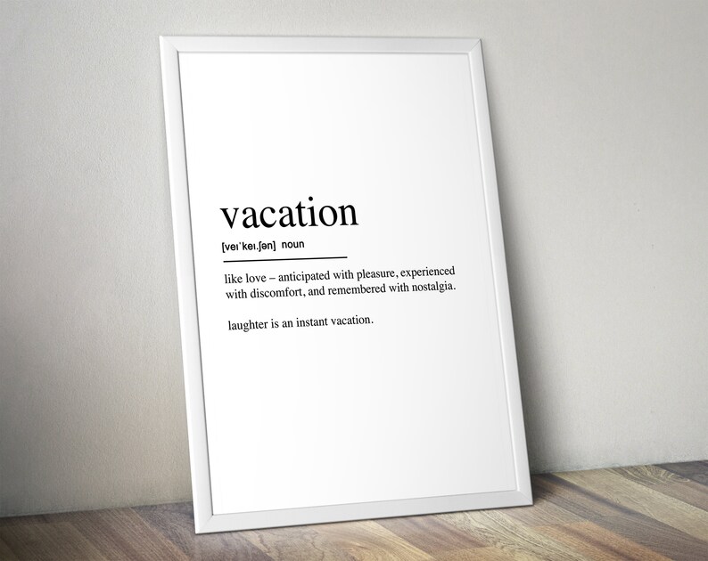 Adventure & Vacation Definition Wall Art, Inspirational Quotes Poster ...