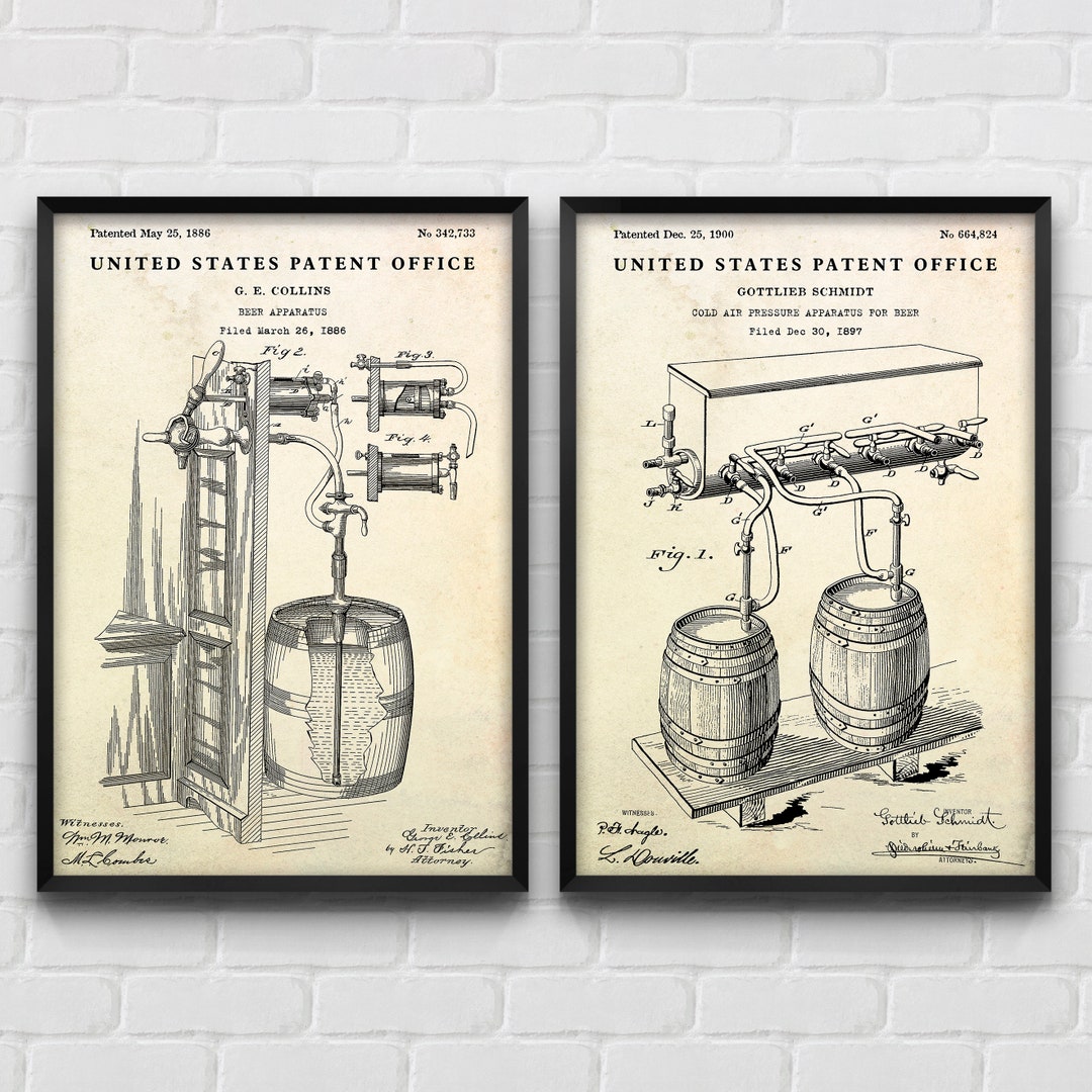 Beer Making Patent Wall Art, Brewer Gift, Brewery Sign, Pub Vintage ...
