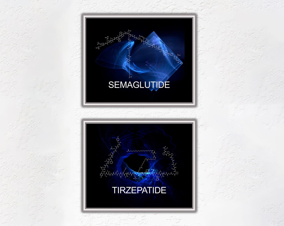 Molecule Wall Art: Semaglutide & Tirzepatide Chemical Structure Poster ...