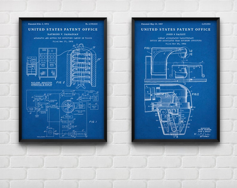 Cancer Detection & Therapy: MRI Machine, LINAC Patent Posters ...