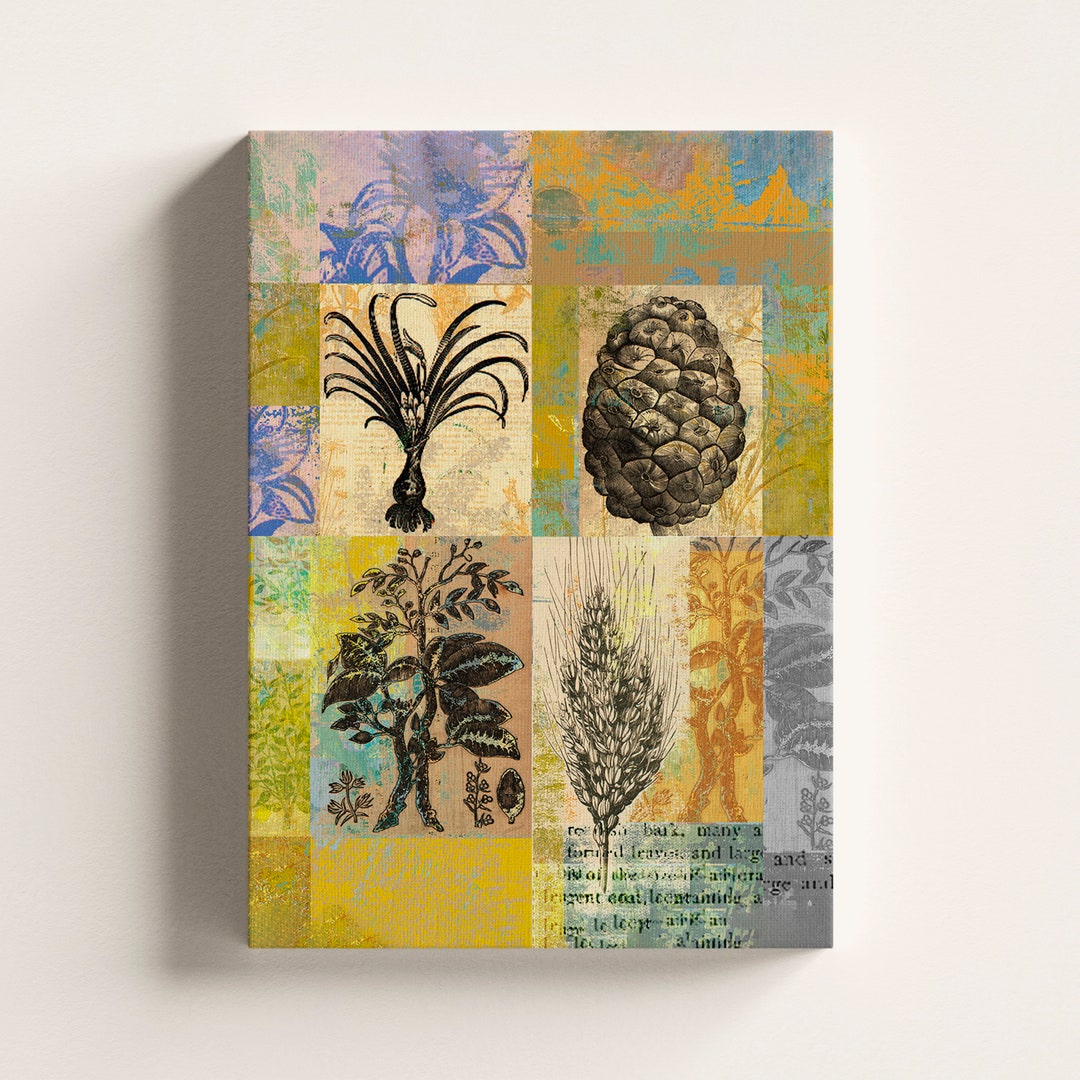 Botanical Wall Art, Neutral Poster, Nature Collage Sustainable Art Home ...